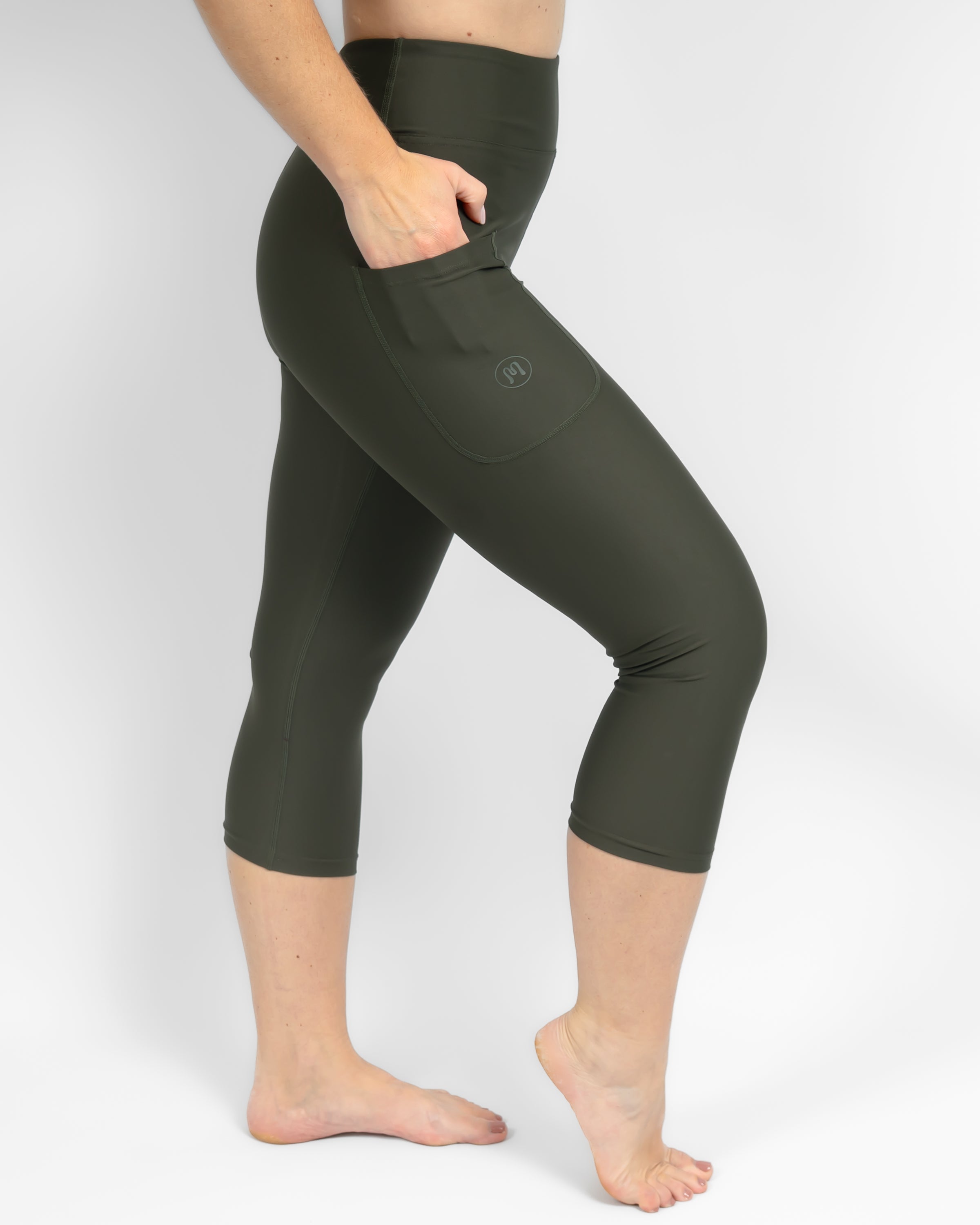 Signature Deep Olive Capri – Maya Freya