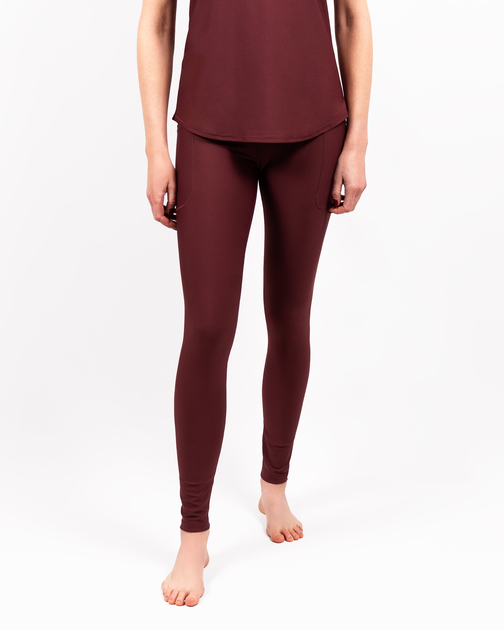 Signature Deep Bordeaux Leggings – Maya Freya