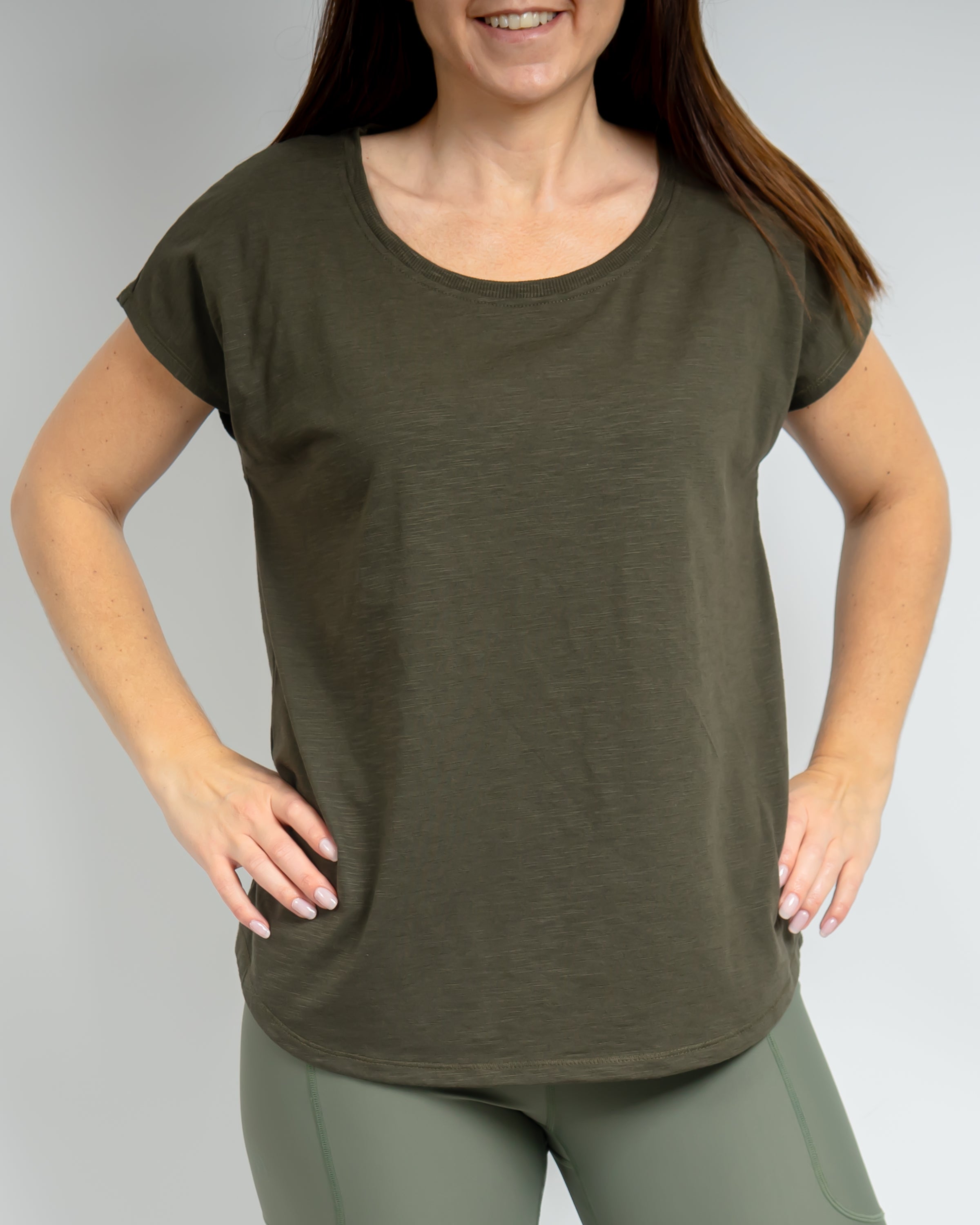 Marley Relaxed Deep Olive T-Shirt – Maya Freya